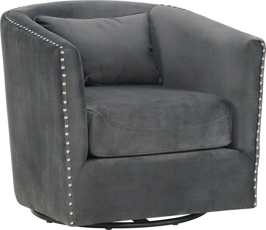 Shop Picket House Furnishings Zola Swivel Chair Gun Metal | Accent ...